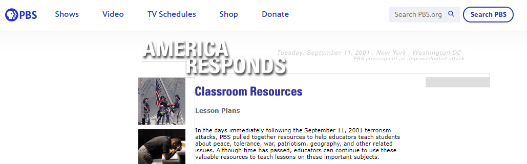 9-11-2001 Resources and Activities - EdTechMrBrown.com