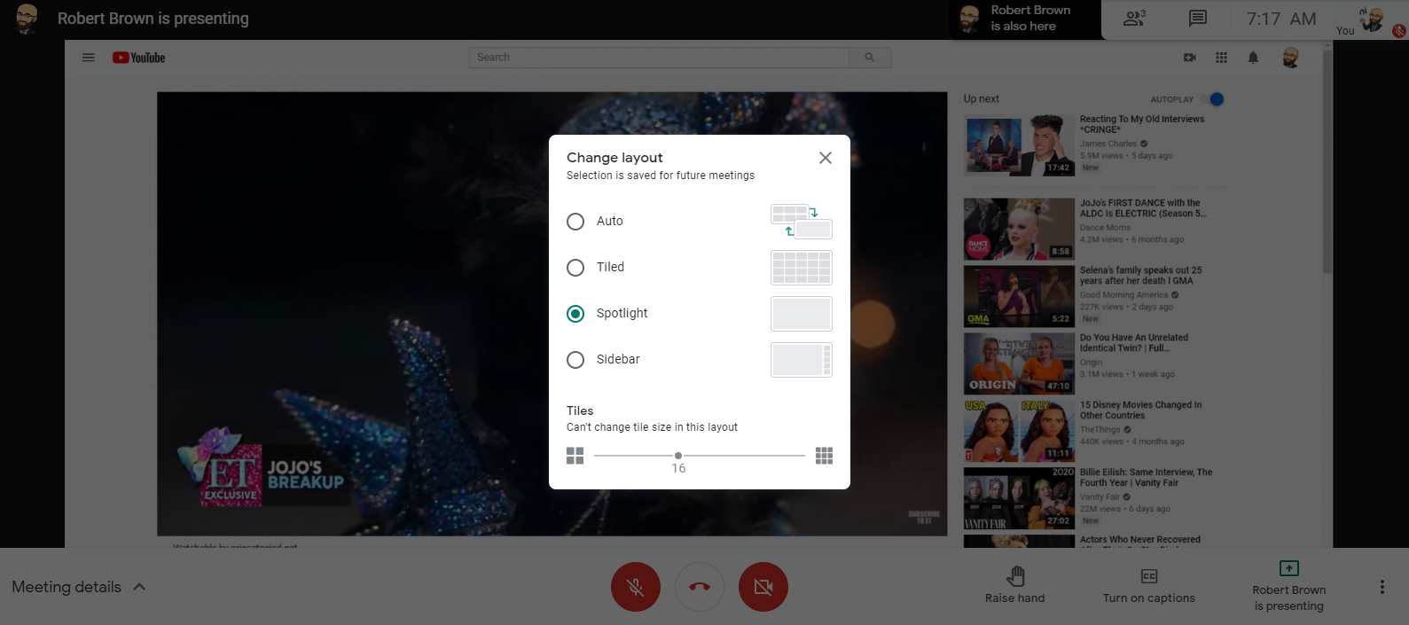 How to Share a video in Google Meets