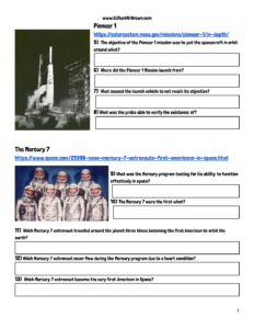 Astronomy: Space Exploration Web Scavenger Hunt