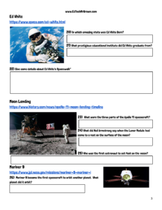 Astronomy: Space Exploration Web Scavenger Hunt