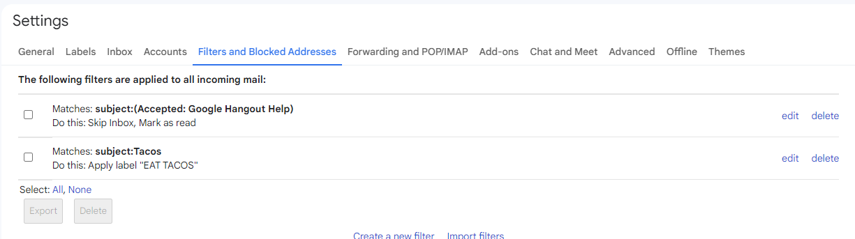 Gmail Inbox Filter - EdTechMrBrown.com